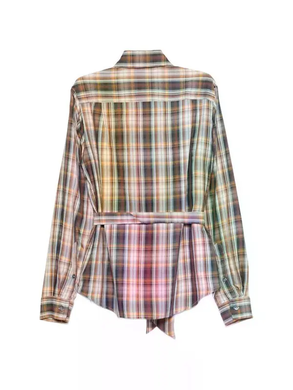 SEMICOUTURE Checked Belted Shirt
