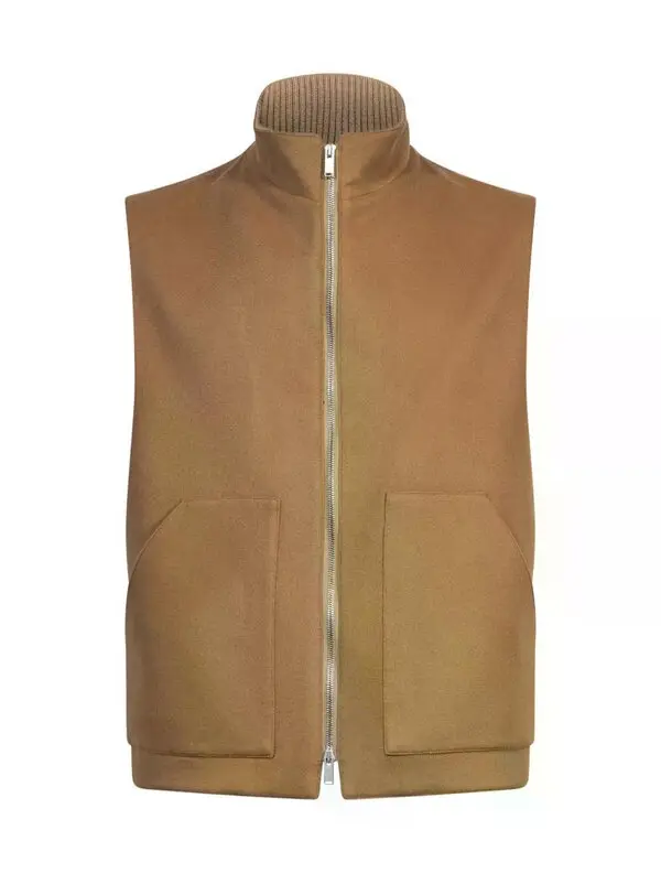 LARDINI Zip-up High-neck Gilet