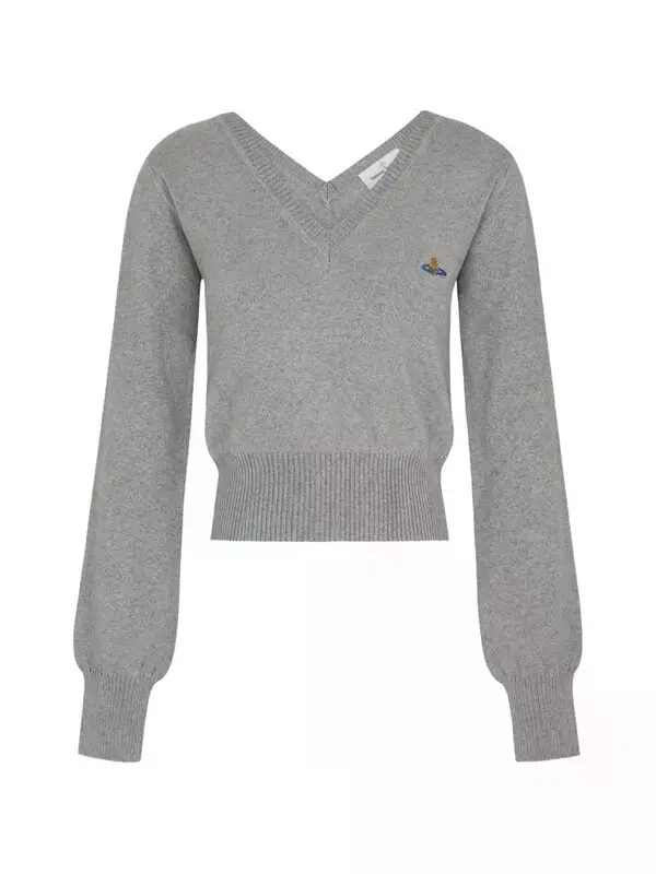 VIVIENNE WESTWOOD Beatrice V-neck Sweater - Grey