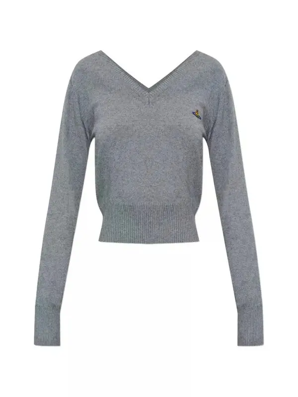 VIVIENNE WESTWOOD Beatrice V-neck Sweater - Grey