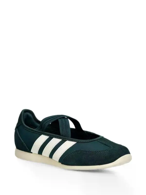 Adidas Suede-panelled 3-stripe Ballet Flats - Green