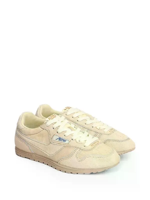 AUTRY Windspin Low-top Sneakers With Pony Hair Texture - Neutrals