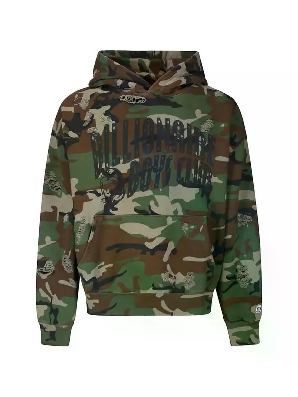 BILLIONAIRE BOYS CLUB Distressed Camouflage Hoodie - Green