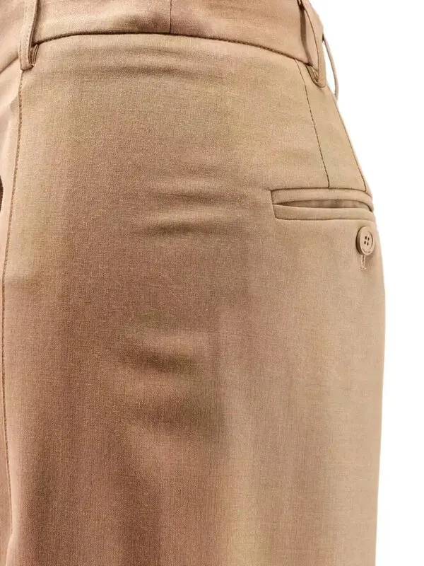 SEMICOUTURE Laila Side-slit Wide-leg Trousers - Neutrals