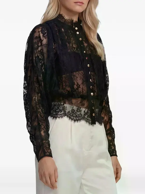 SELF-PORTRAIT Lace High Neck Blouse