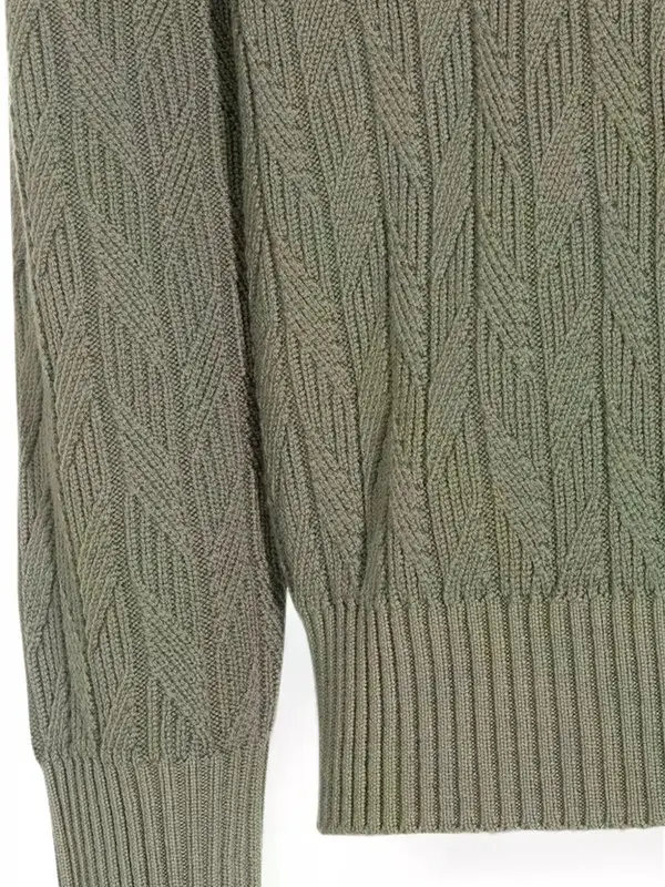 Canali Cable-knit Polo-collar Sweater