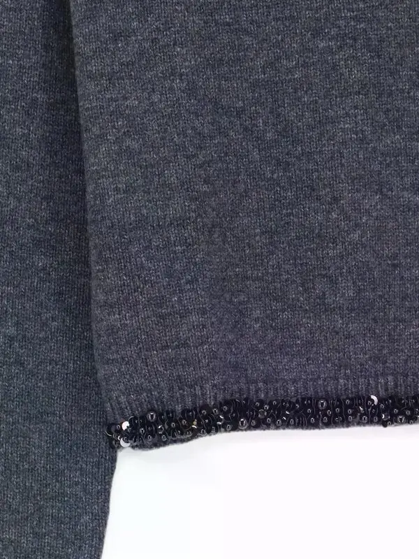 SEMICOUTURE Celia Sequin-embellished V-neck Sweater