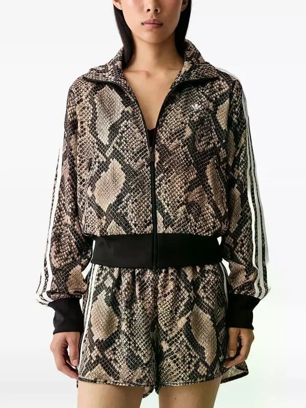 Adidas Satin Snake-print Firebird Track Jacket