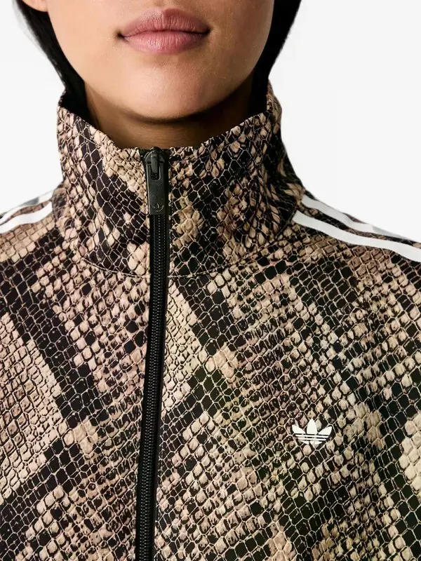 Adidas Satin Snake-print Firebird Track Jacket
