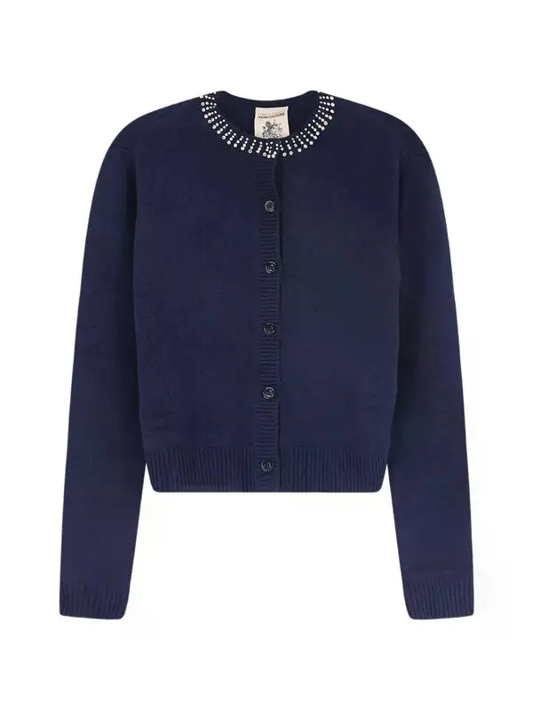 SEMICOUTURE Hennie Crystal-embellished Button-front Cardigan - Blue