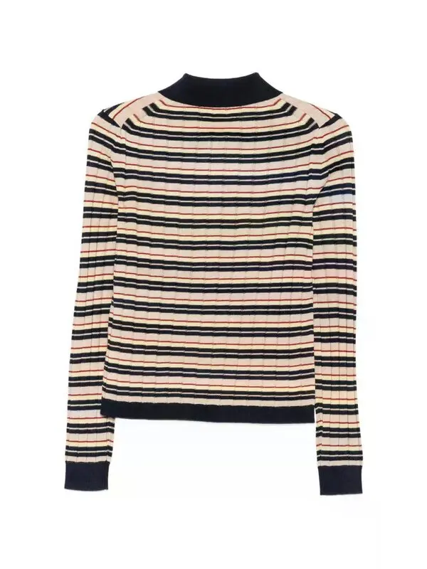 Guest In Residence Striped Half-zip Polo Shirt