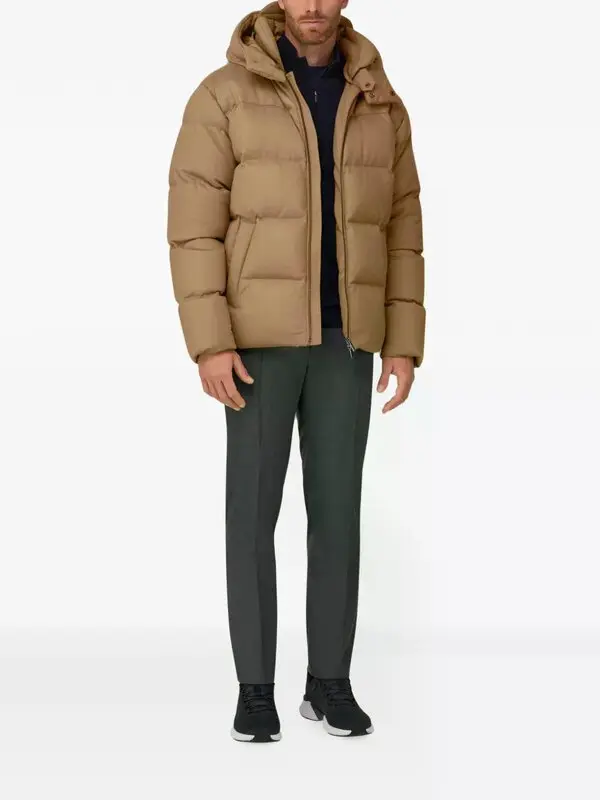 Boggi Milano Bomber In Wool-blend Padded With Goose Down