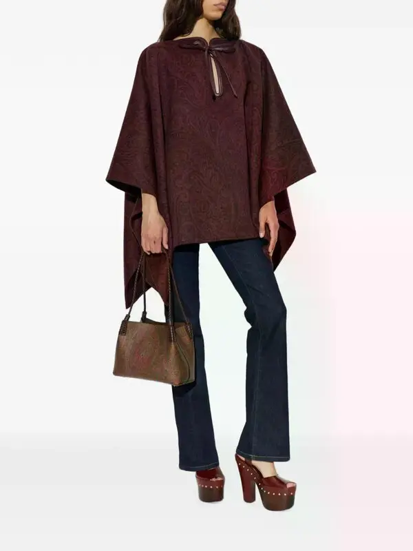 Etro Paisley-patterned Tie-fastening Poncho