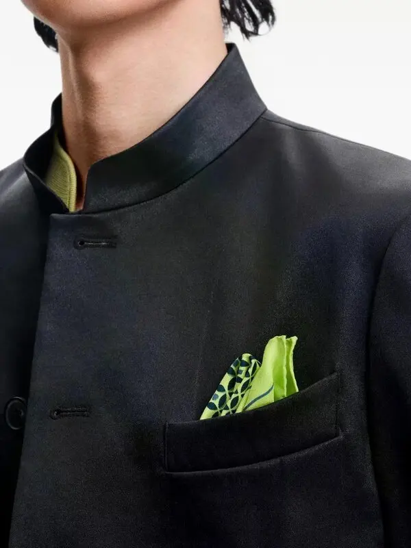 Shanghai Tang Geometric-print Mulberry Silk Pocket Square
