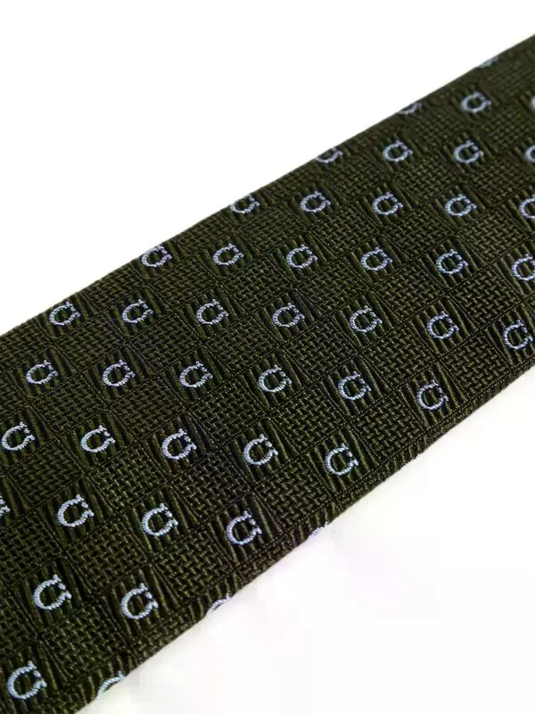 FERRAGAMO Gancini-pattern Silk Tie