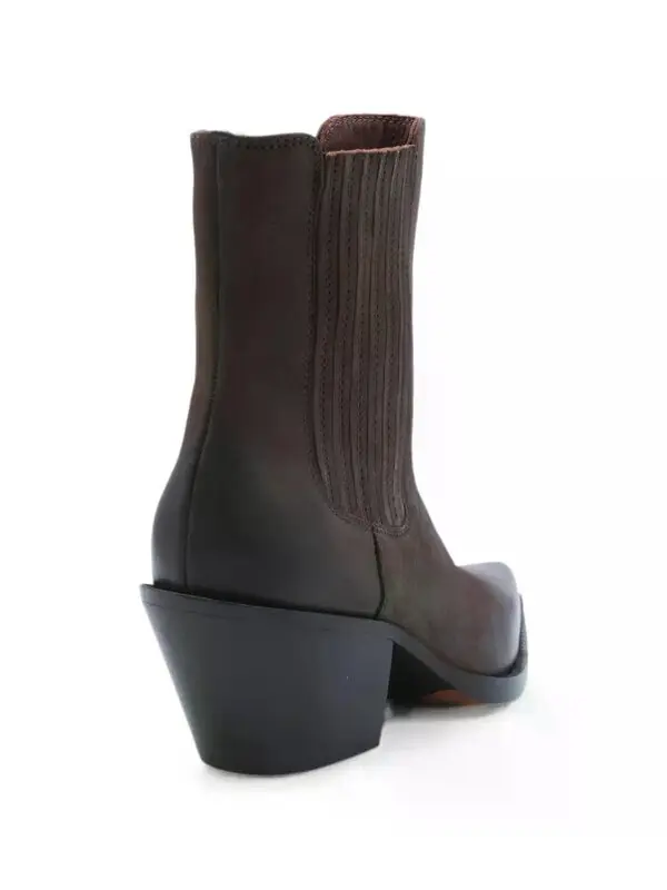 Paris Texas Dallas Pointed-toe Leather Ankle Boots - Brown