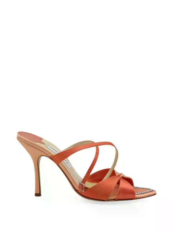 JIMMY CHOO Satin Criss-cross Stiletto Sandals