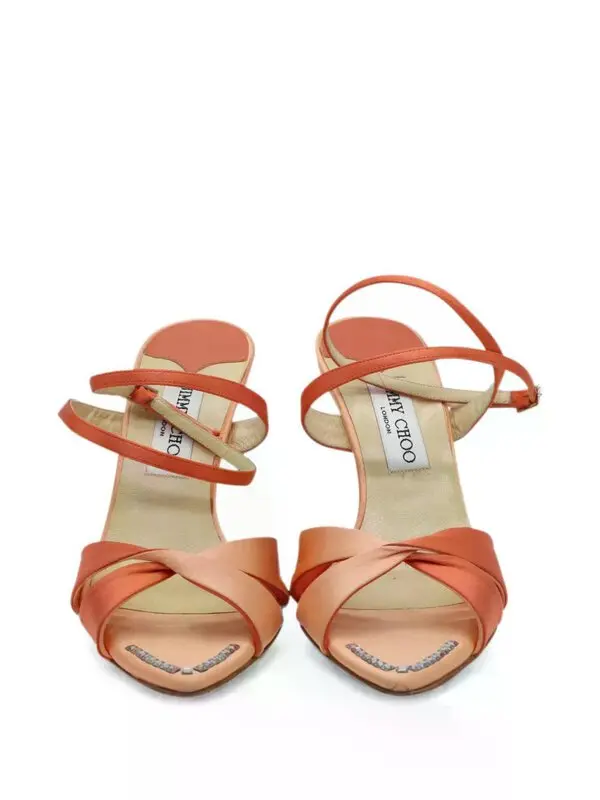 JIMMY CHOO Satin Criss-cross Stiletto Sandals