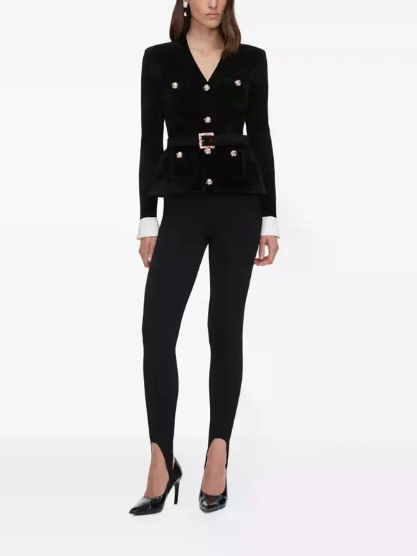 SELF-PORTRAIT Chenille Knit Cardigan With Embellished Buckle Belt