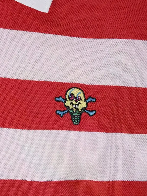 ICECREAM Cones & Bones Striped Polo Shirt