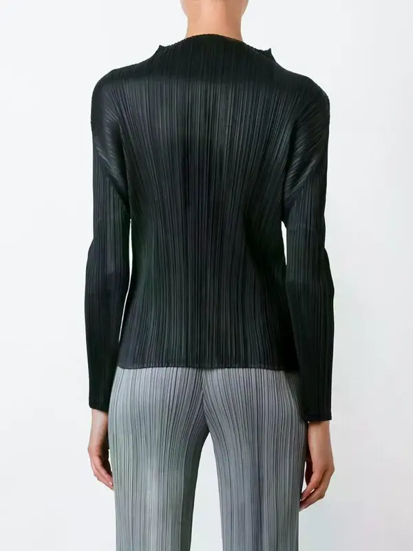 Issey Miyake Pleated Funnel Neck Top