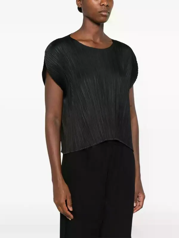 Issey Miyake Pleated Funnel Neck Top