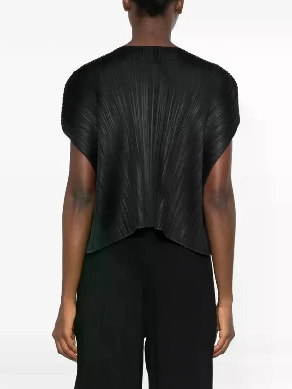 Issey Miyake Pleated Funnel Neck Top