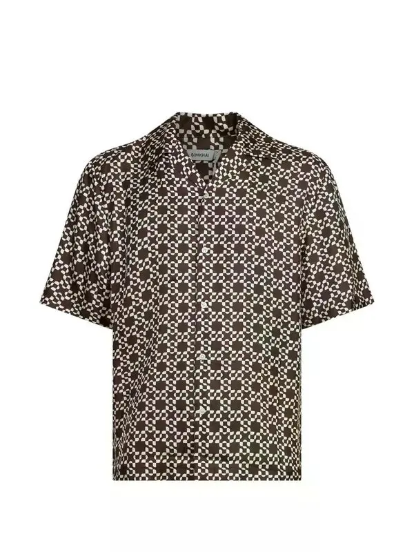 Simkhai Casper Geometric-print Short-sleeve Shirt