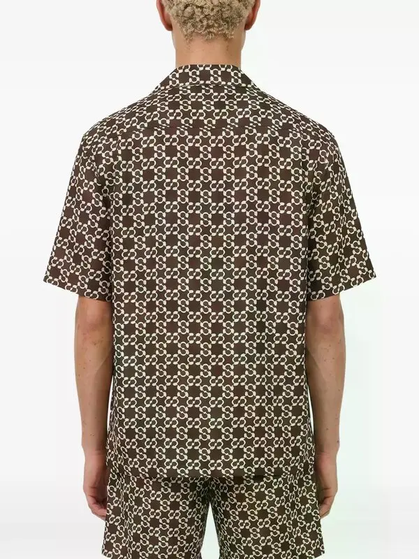 Simkhai Casper Geometric-print Short-sleeve Shirt