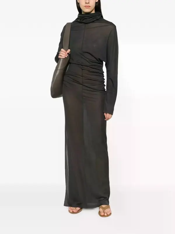 Soeur Lola Ruched Maxi Dress - Grey