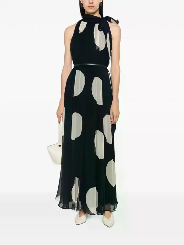 Max Mara Polka-dot-print Pleated Maxi Dress