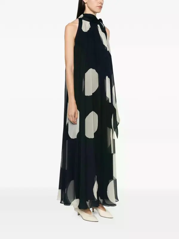 Max Mara Polka-dot-print Pleated Maxi Dress