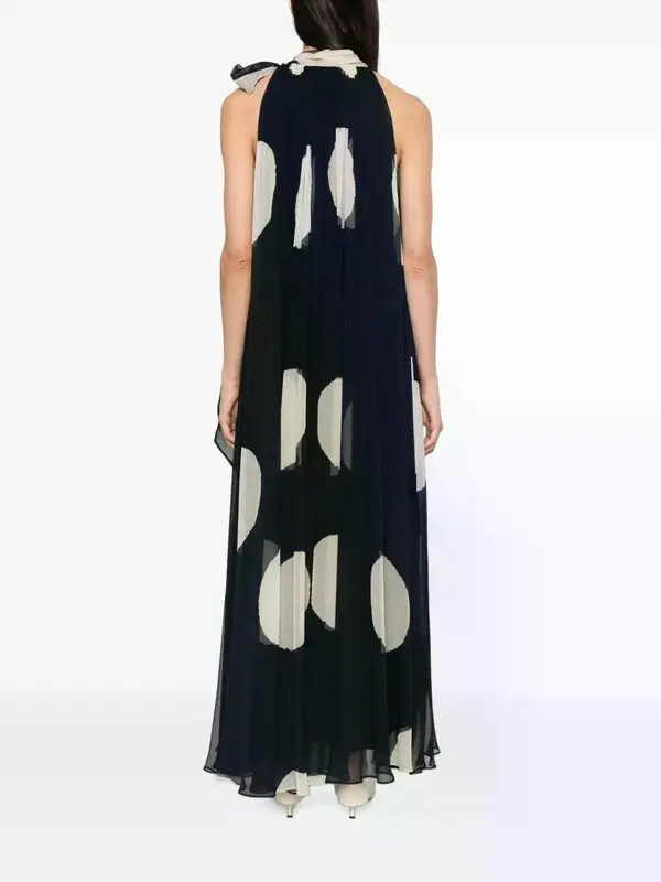 Max Mara Polka-dot-print Pleated Maxi Dress
