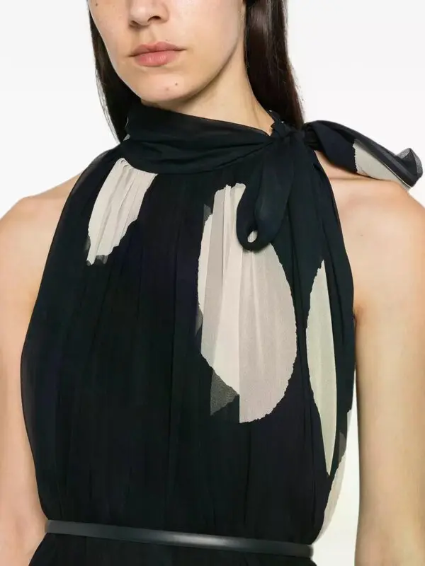 Max Mara Polka-dot-print Pleated Maxi Dress
