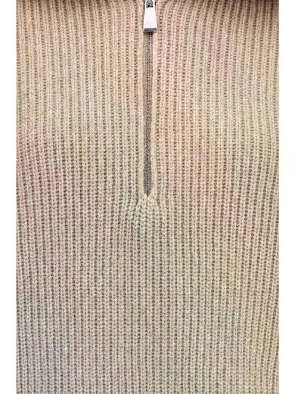 Malo Ribbed Quarter-zip Sweater
