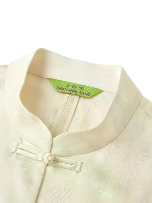 Shanghai Tang Floral Jacquard Belted Shirt