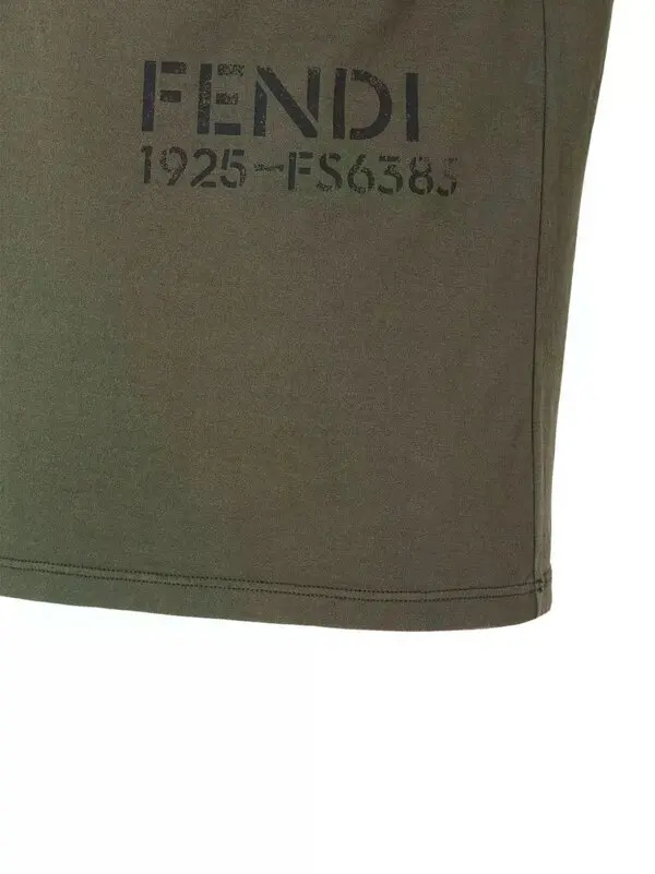 Fendi Logo-print Cotton T-shirt - Green