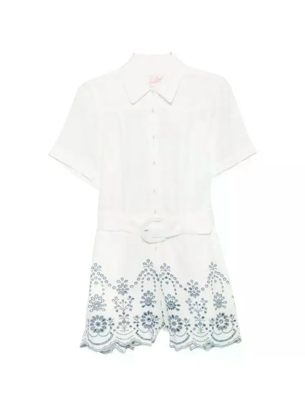 MC2 SAINT BARTH Embroidered Belted Playsuit