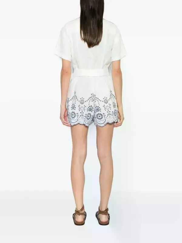 MC2 SAINT BARTH Embroidered Belted Playsuit