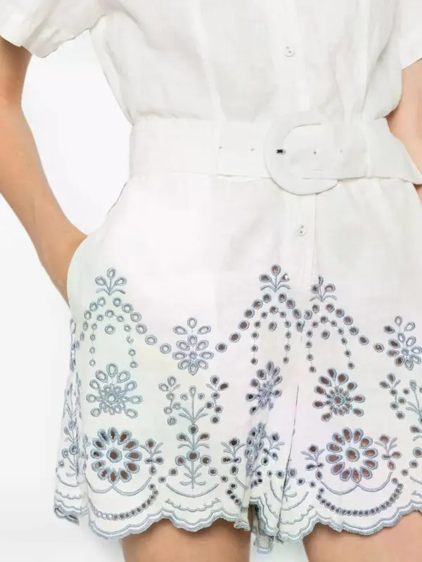 MC2 SAINT BARTH Embroidered Belted Playsuit