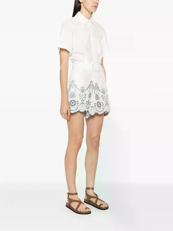 MC2 SAINT BARTH Embroidered Belted Playsuit