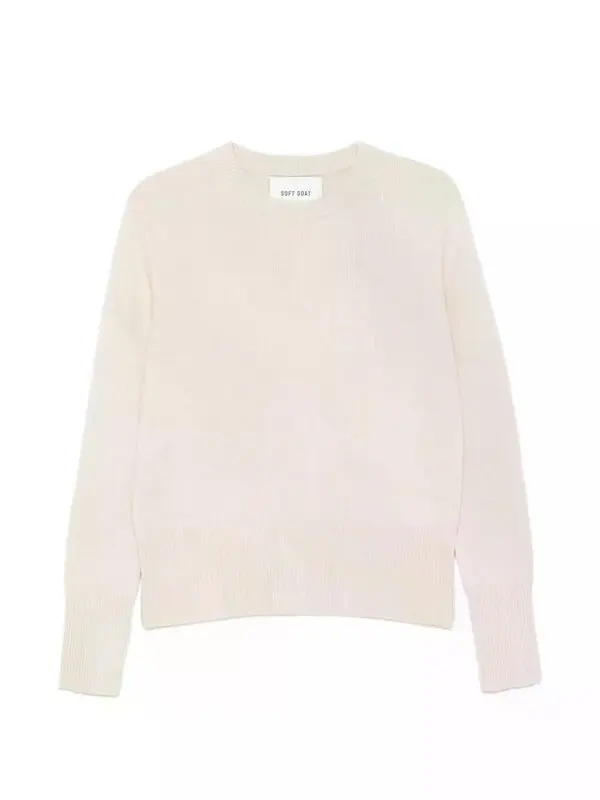 Soft Goat Ribbed-trim Crew-neck Sweater