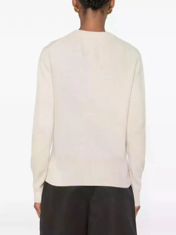 Soft Goat Ribbed-trim Crew-neck Sweater