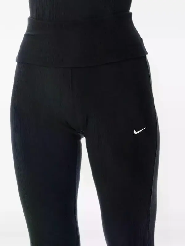 Nike Ribbed Logo-print Flared Trousers
