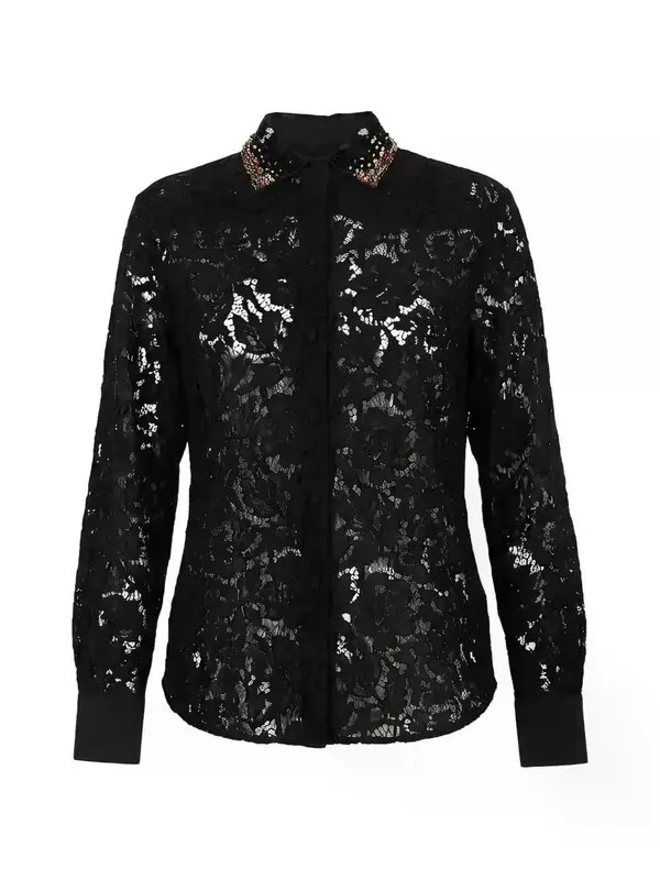 Valentino Garavani Sequin-embellished Lace Shirt - Black