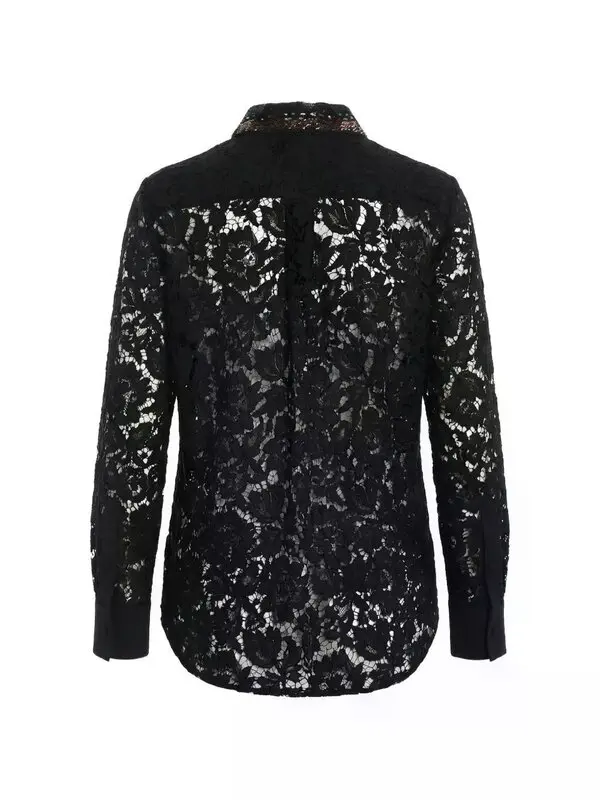 Valentino Garavani Sequin-embellished Lace Shirt