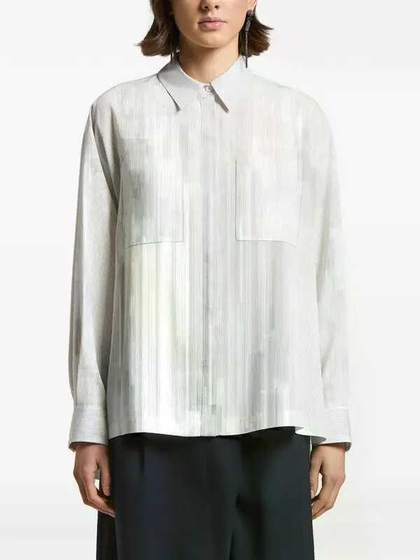 Peserico Striped Patch-pocket Shirt - White