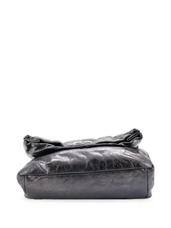Balenciaga Monaco Chain Flap Leather Medium Shoulder Bag - Silver