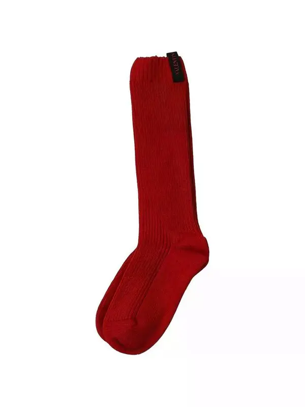 Valentino Garavani Logo-patch Socks - Red