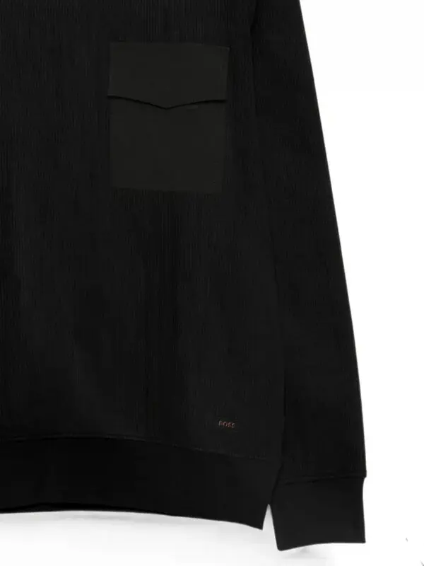 BOSS Ribbed-knit Chest-pocket Sweater